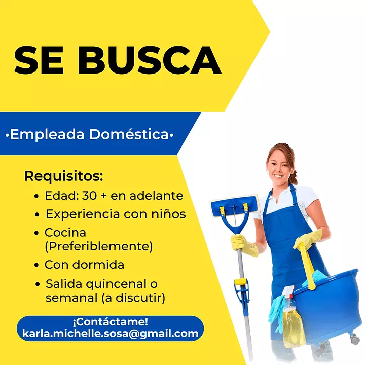Corotos | SE BUSCA EMPLEADA DOMESTICA