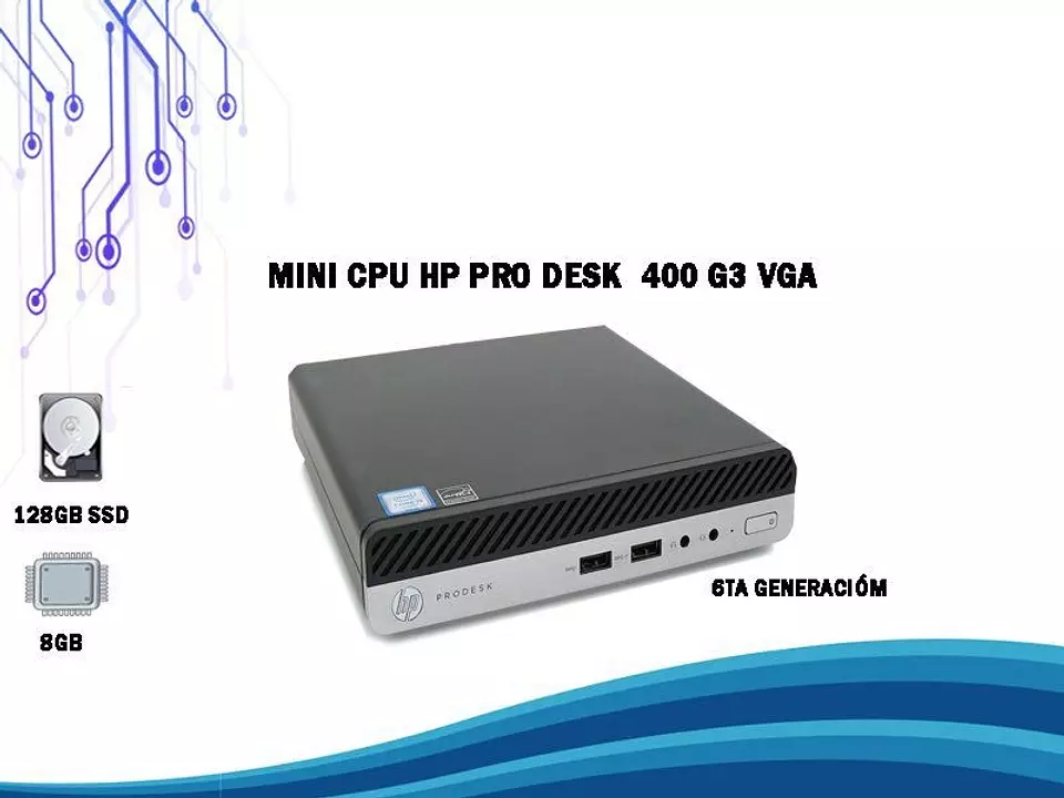 Corotos | Mini CPU HP PRO DESK 400 G3 VGA 128GB SSD DE DISCO SOLIDO 8GB ...