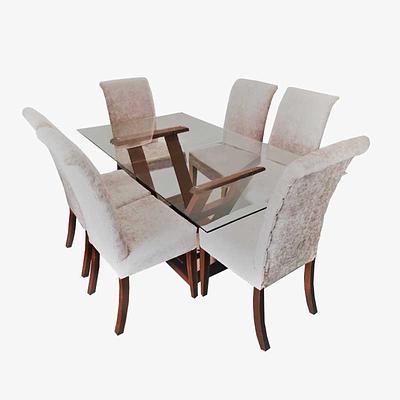 Corotos | Juego de Comedor O-V6 Cristal de 6 Sillas