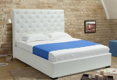 Corotos | Cama capitoneadas en color Blanca+Colchón. nueva